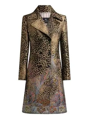 Etro Jacquard Double-breasted Coat - Brown