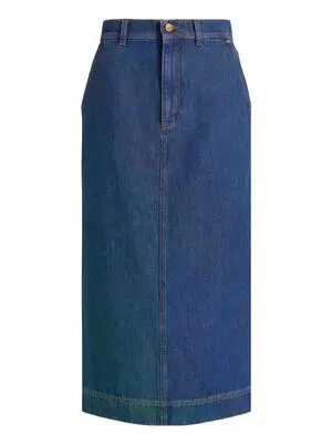Alberta Ferretti Midi Skirt With Contrast Stitching - Blue