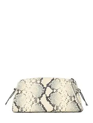 Staud Leather Convertible Crossbody Clutch - White Snake