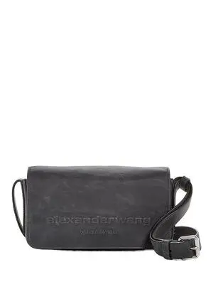 Alexander Wang Punch Flap Leather Crossbody Bag - Distressed