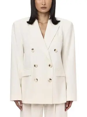Naked Wardrobe Power Suit Relaxed Blazer - White