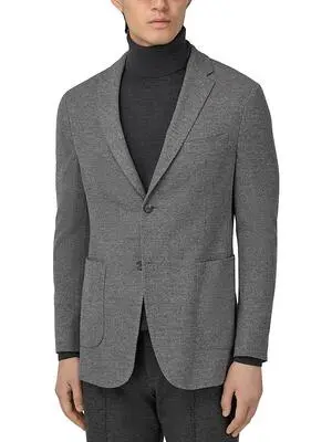 Boggi Milano Regular Fit Micro Texture Blazer - Grey