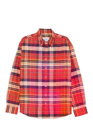 LC23 Plaid-pattern Pocket Shirt - Orange