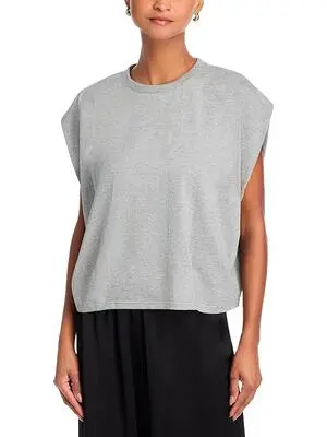LUVEE Mable Wide Shoulder Top - Heather Grey