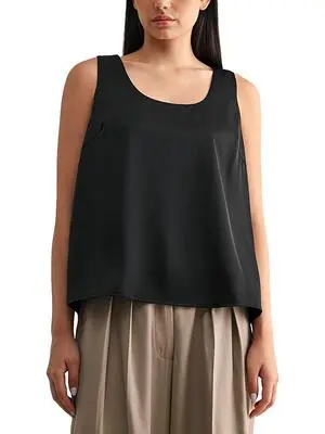 LUVEE Mable Satin Tank Top Black
