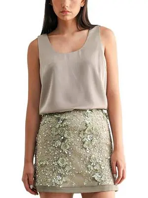 LUVEE Mable Satin Tank Top Light Mocha