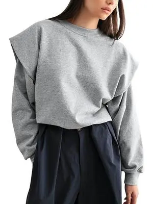 LUVEE Mable Heavyweight Sweatshirt - Heather Grey