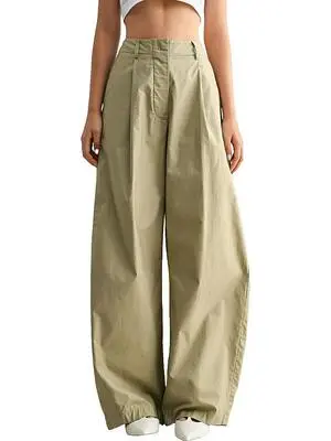 LUVEE Mable High-rise Wide-leg Pants - Light Olive