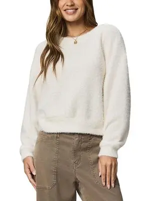 Splendid Fallon Fuzzy Crewneck - White