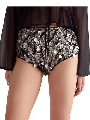 Nasty Gal Sequin Booty Shorts - Black