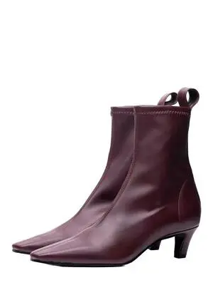 POCHE PARIS Square-toe Ankle Boots - Red