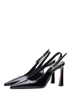 POCHE PARIS Pointed-toe Buckle Pumps - Black