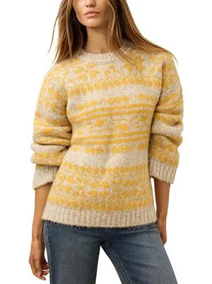 Faherty Brand Powder Peak Crewneck Boyfriend Sweater - Glacier Oat
