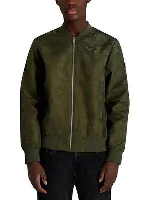 Karl Lagerfeld Paris Camo Bomber Jacket - Olive