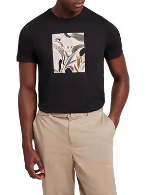 Ted Baker London Justino Cotton Graphic Tee - Black
