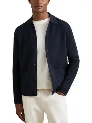 REISS Fitzgerald Cardigan Sweater - Navy Blue