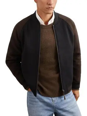 REISS Color Block Jacket - Navy/brown