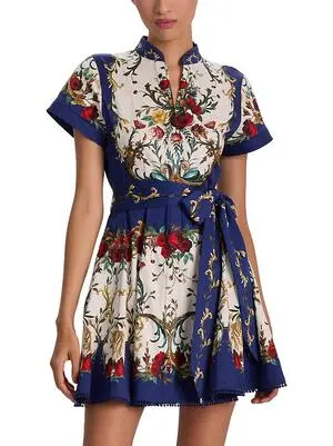 Alice + Olivia Lucy Short Sleeve Mini Shirtdress - Gilded Rose