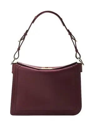 LANVIN Compagnon Asymmetrical Shoulder Bag In Leather - Bacchus