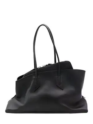 Attico Medium La Passeggiata Leather Shoulder Bag - Black