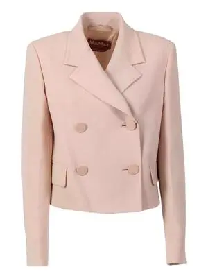 Max Mara Caprera Double-Breasted Jacket Pink