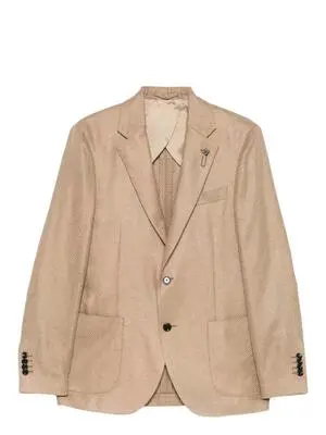 LARDINI Buttoned Panama Jacket - Neutrals