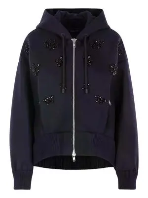 Simone Rocha Embellished Hooded Jacket - Blue