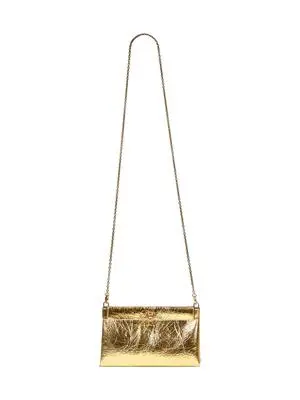 Etro Leather Shoulder Bag With Chain Strap - Gold