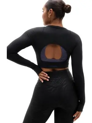 Athleta Simone Biles Transcend Open Back Top - Black