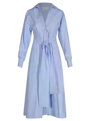 Johanna Ortiz Vela De Cruz Striped Midi Dress - Blue