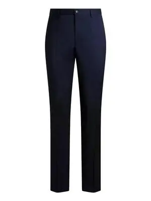 Etro Button Tailored Wool Trousers - Blue