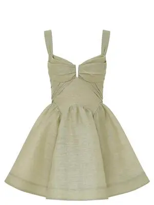 Zimmermann Mini "rebellion Drape" Dress - Green
