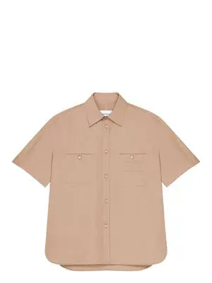 Givenchy Couture Seam Shirt In Cotton With Paris Patch - Beige