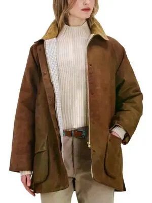 FORTELA Floriane Patch-pocket Collared Jacket - Brown