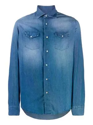 DELL'OGLIO Long-sleeve Denim Shirt - Blue