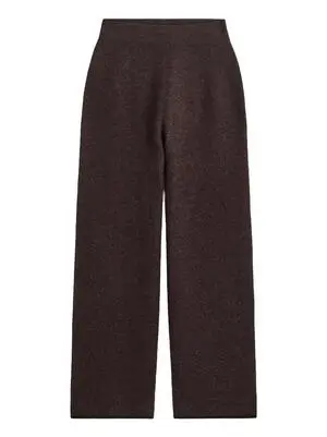 Cos Boiled Merino Wool Wide-leg Pants - Brown