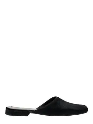 THE ROW Penelope Calf Hair Mules - Black