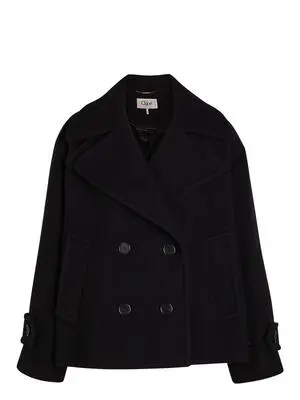 Chloé Double-breasted Wool-blend Jacket - Black