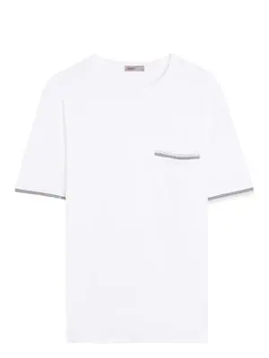 Herno Striped-trim Cotton T-shirt - White