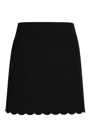 CHLOÉ Scalloped Stretch-Cotton Mini Skirt