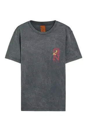 Nudie Jeans Roy Printed Cotton T-shirt - Charcoal