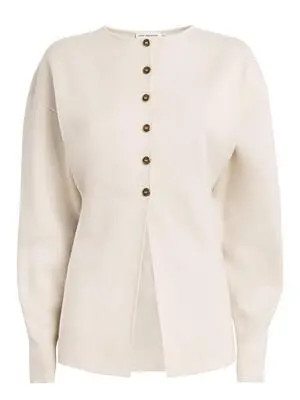 Good American Button-up Longline Cardigan - Ivory