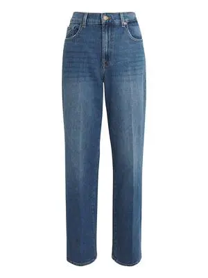 7 For All Mankind Stovepipe Straight Jeans - Blue