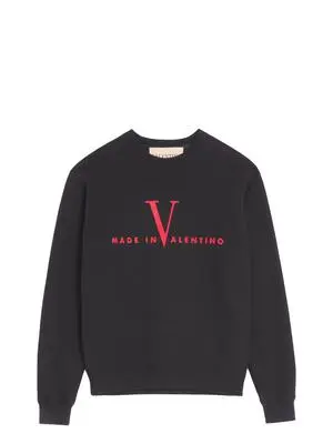 Valentino Garavani Cotton Made In Logo Sweatshirt - Black