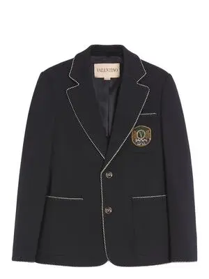 Valentino Garavani Virgin Wool Crest Blazer - Black