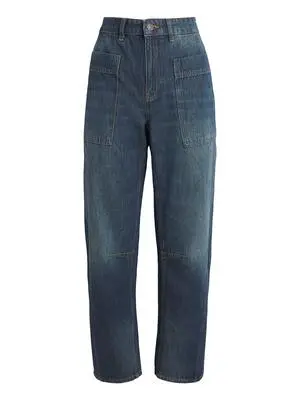 ME+EM Engineered Cropped Jeans - Blue