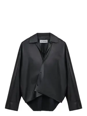 Loewe Nappa Lambskin Draped Shirt - Black