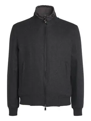 Corneliani Cashmere-blend Bomber Jacket With Vest - Grey