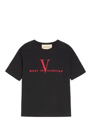 Valentino Garavani Cotton Made In Logo T-shirt - Black