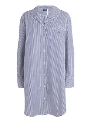 Polo Ralph Lauren Cotton Poplin Stripe Pyjama Shirt - Navy